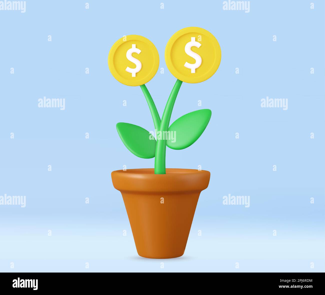 3d money tree plant with coin Stock Vector Image & Art - Alamy