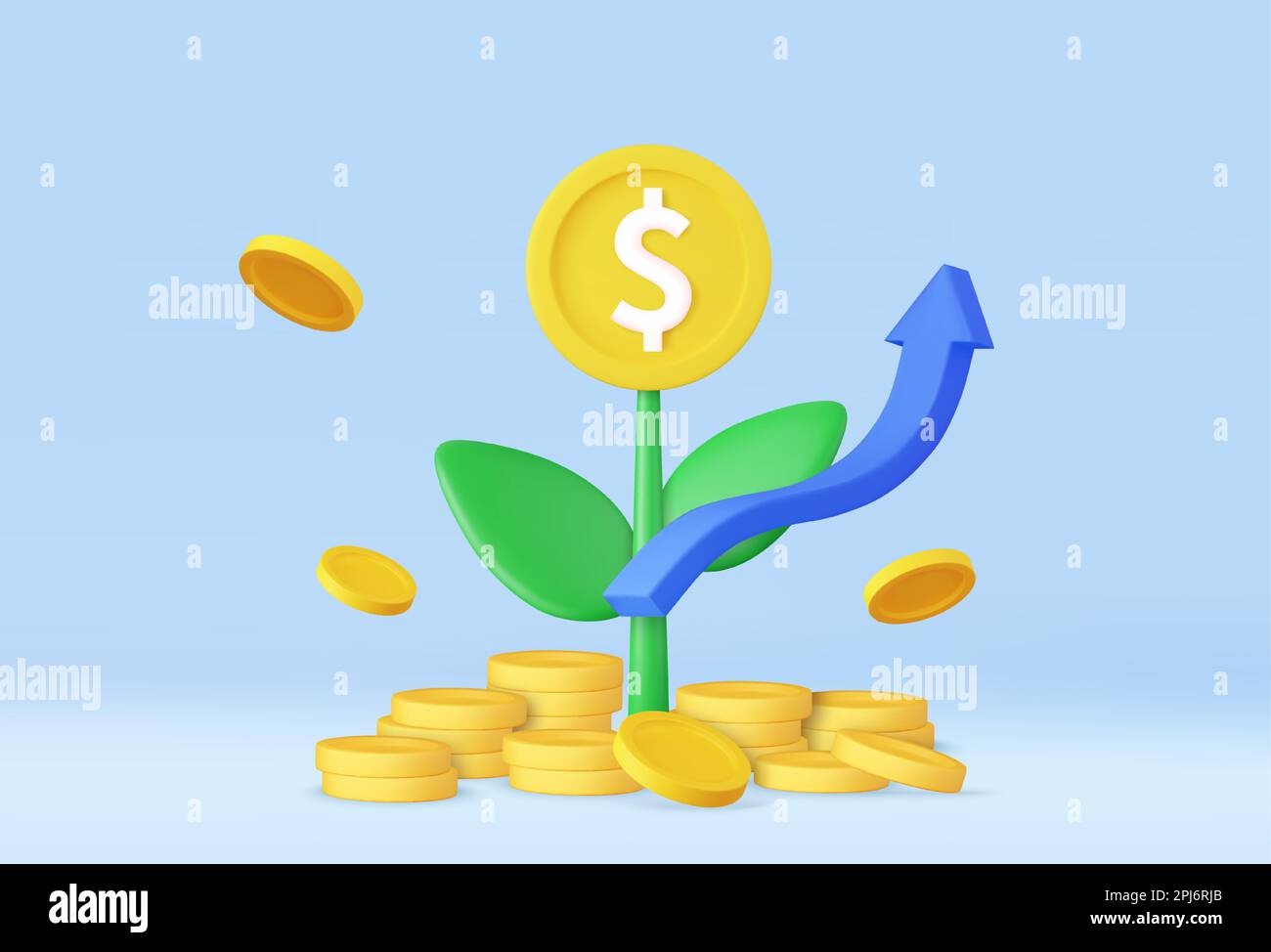 3d money tree plant with coin Stock Vector Image & Art - Alamy
