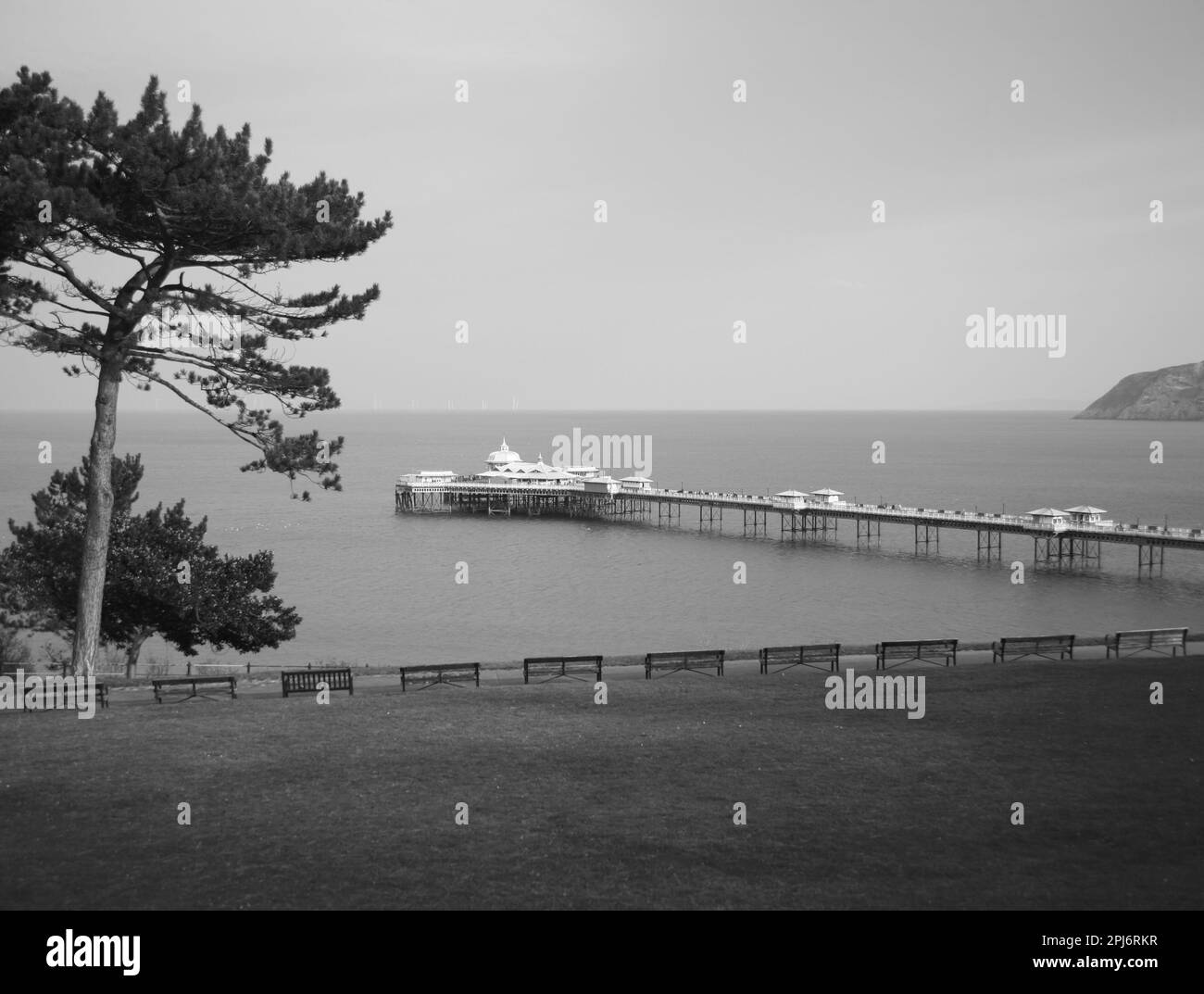A view of the famous old Victorian pier at Llandudno in North Wales ...