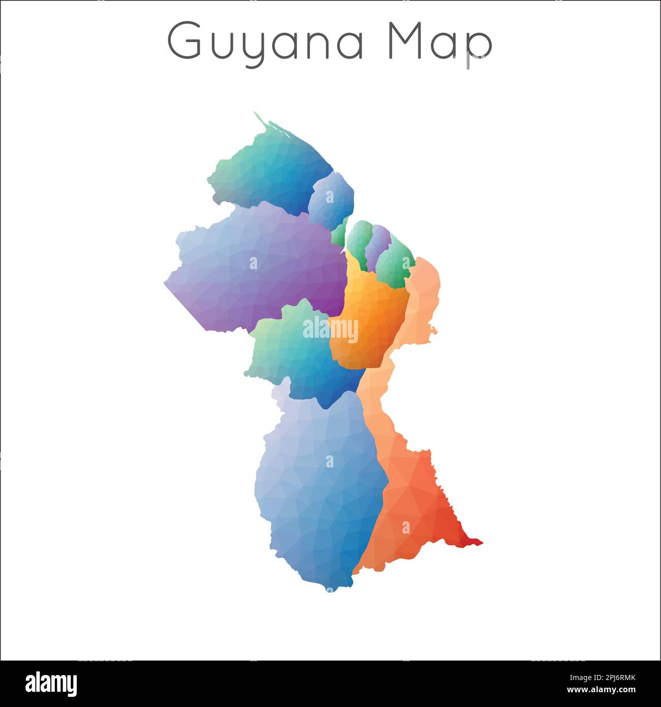 Low poly map of Guyana. Guyana geometric polygonal, mosaic style map Stock Vector Image & Art ...