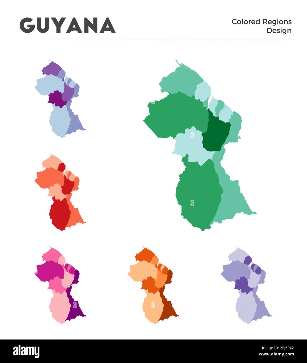 Guyana map collection. Borders of Guyana for your infographic. Colored ...