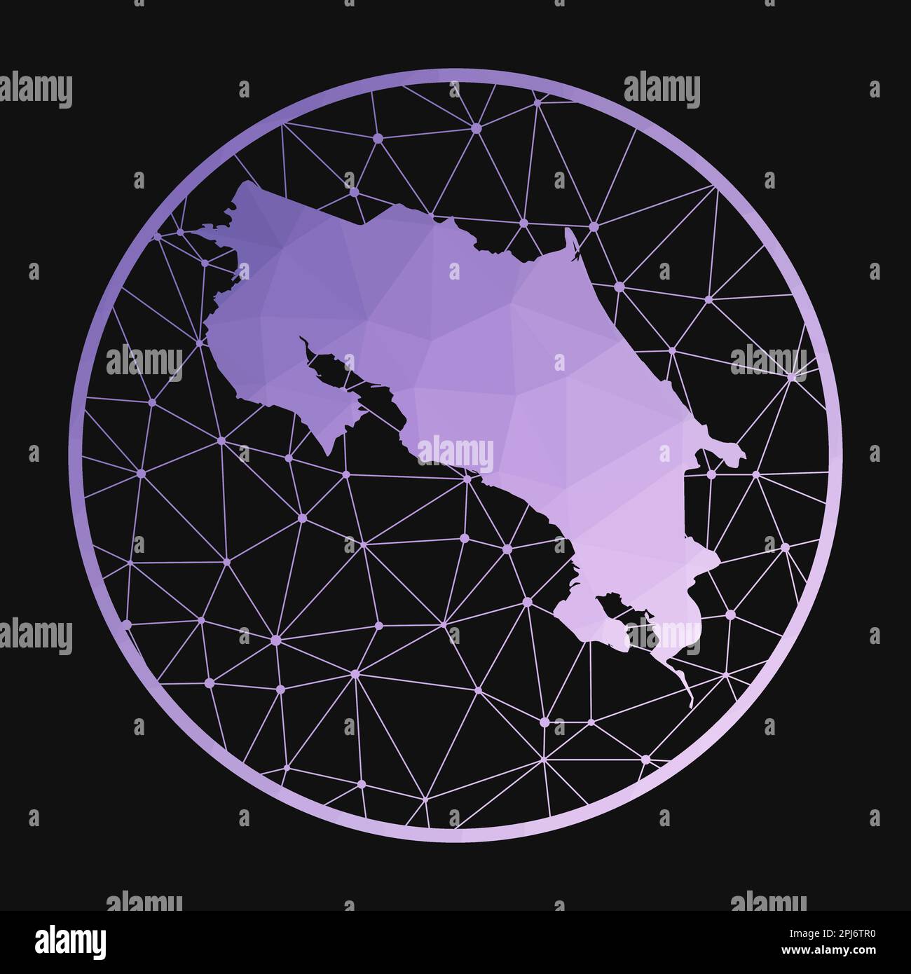 Costa Rica icon. Vector polygonal map of the country. Costa Rica icon ...