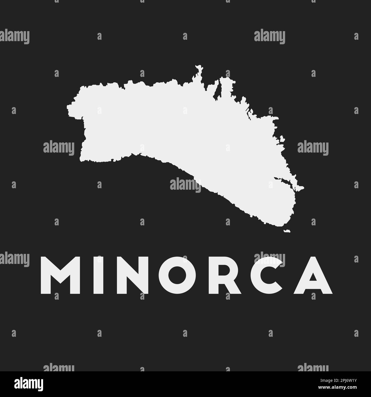 Minorca icon. Island map on dark background. Stylish Minorca map with ...