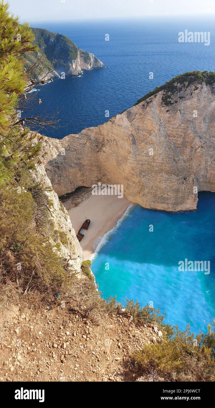 Shipreck bay, Nauagio Zante, Greece Stock Photo - Alamy