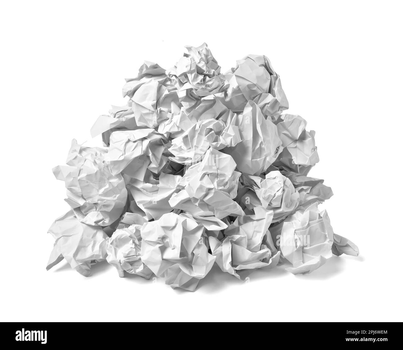 close up of a paper ball trash on white background Stock Photo - Alamy