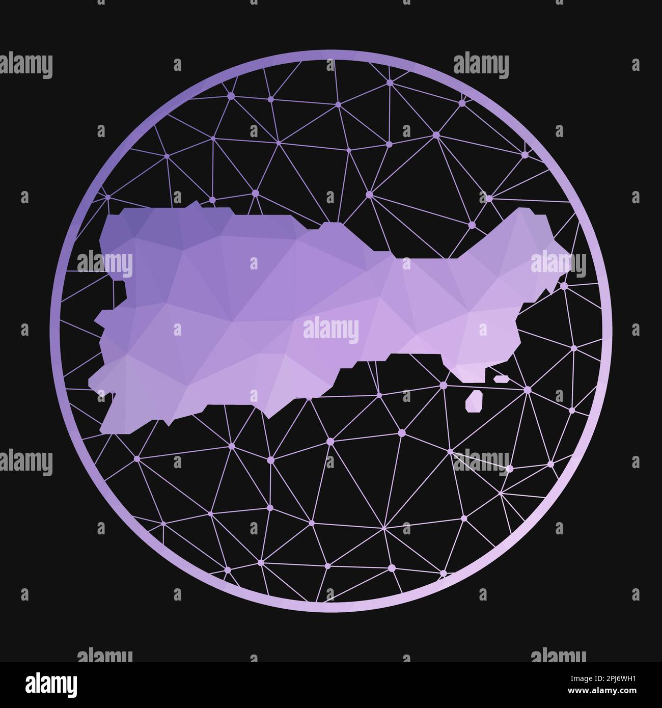 Capri icon. Vector polygonal map of the island. Capri icon in geometric ...
