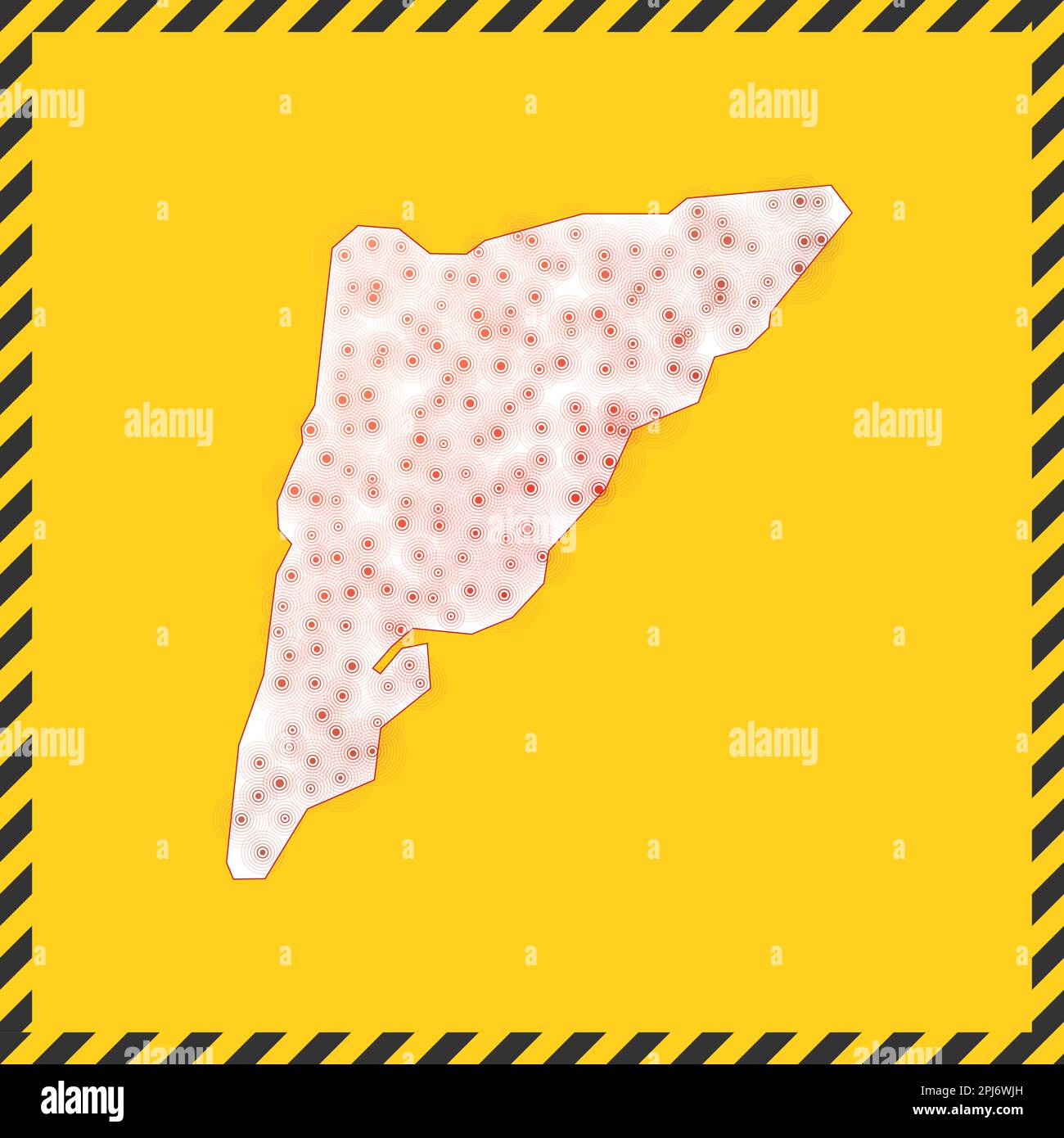 Salt Cay, Turks Islands closed - virus danger sign. Lockdown island ...