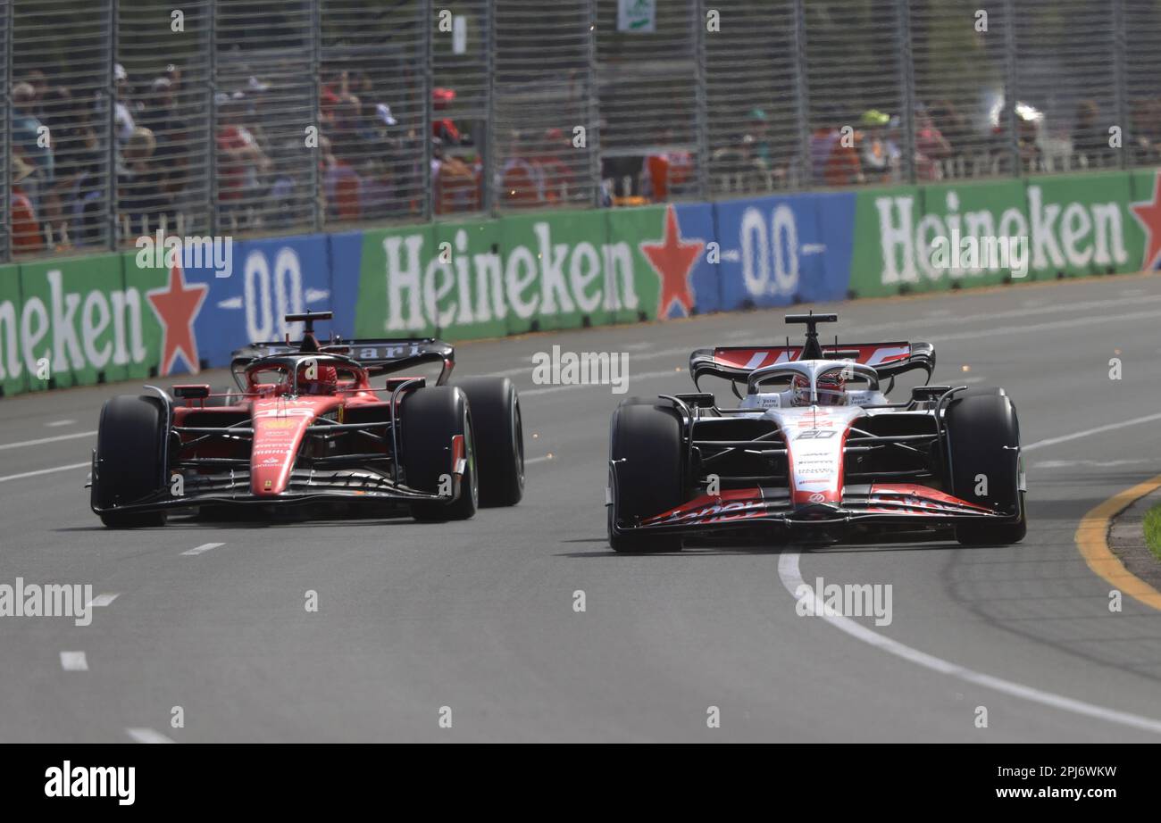 MELBOURNE, Australia, 31. March 2023; #20, Kevin MAGNUSSEN, DEN, Haas ...