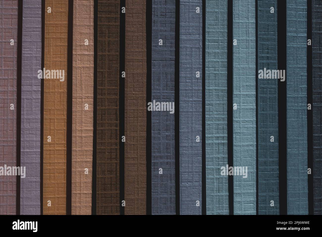 Detail of geltex clothbound paper sampler with goffered canvas-like ...