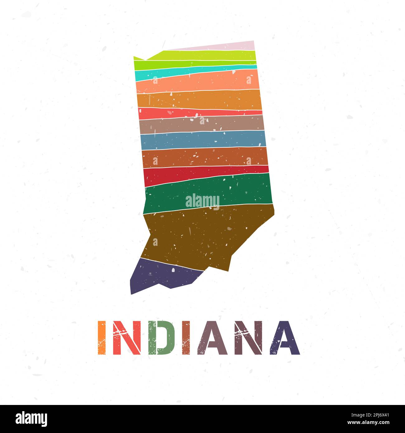 Indiana map design. Shape of the US state with beautiful geometric ...