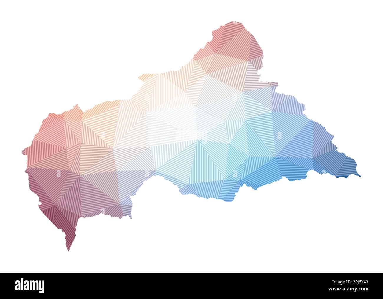 Map of CAR. Low poly illustration of the country. Geometric design with ...