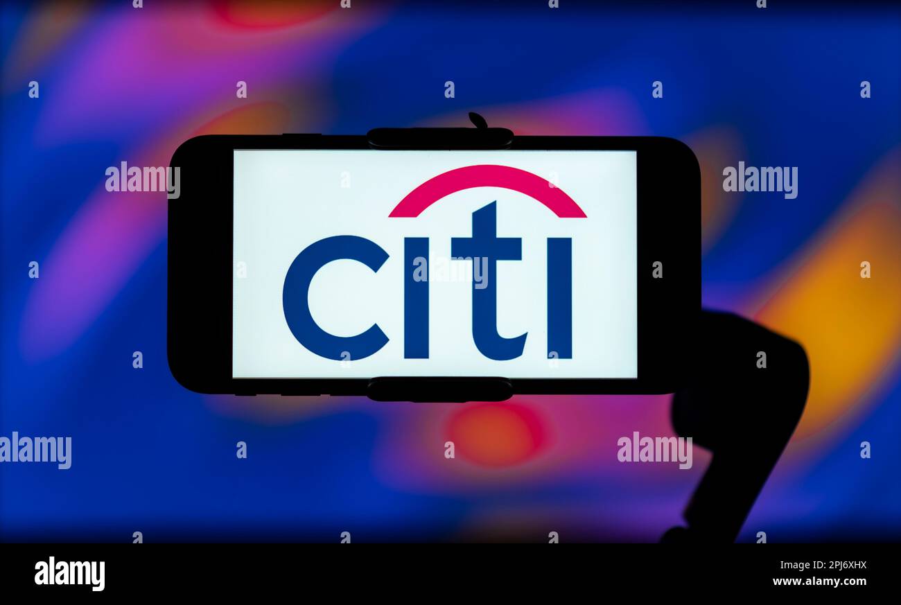 In this photo illustration, the Citi Bank logo is seen displayed on a ...