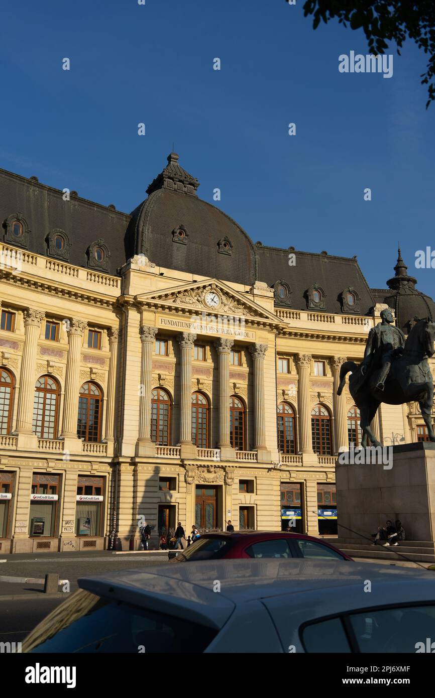 The National Library located on Calea Victoriei in Bucharest, Romania ...