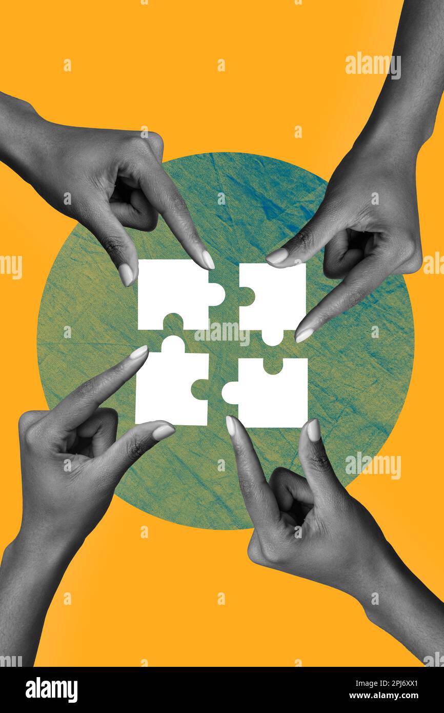 Image artwork creative business collage of four different people ...