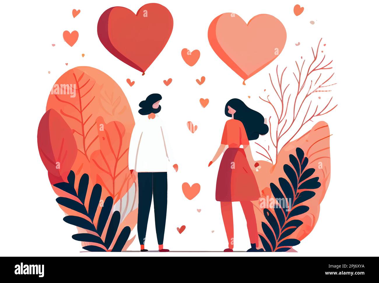 Cartoon couple on first date hi-res stock photography and images - Alamy