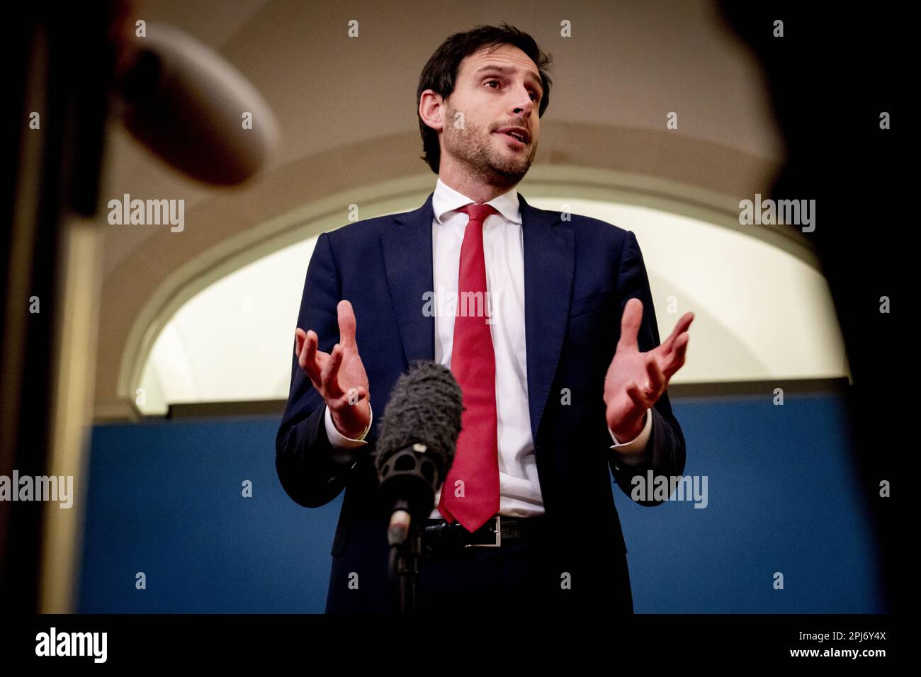 THE HAGUE - Wopke Hoekstra speaks to the press at the Ministry of ...