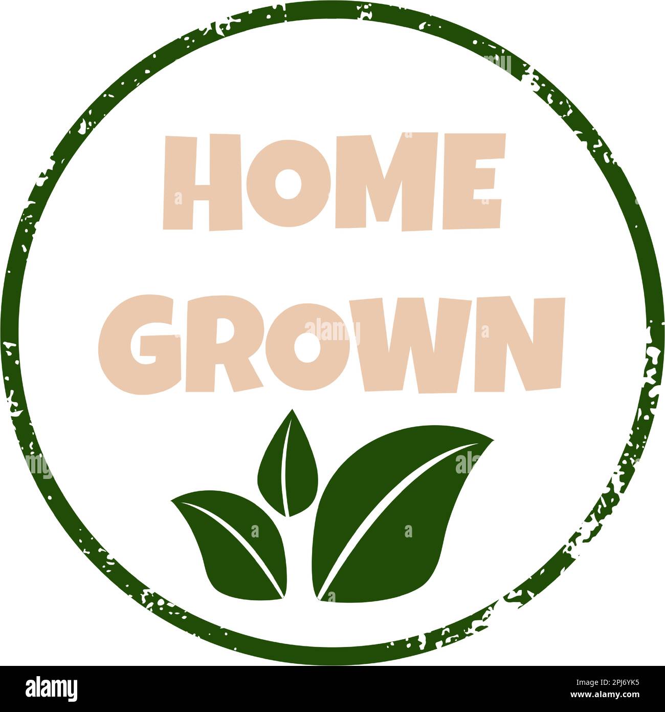 Home grown food label. Vector grunge badge, stamp for organic and eco ...