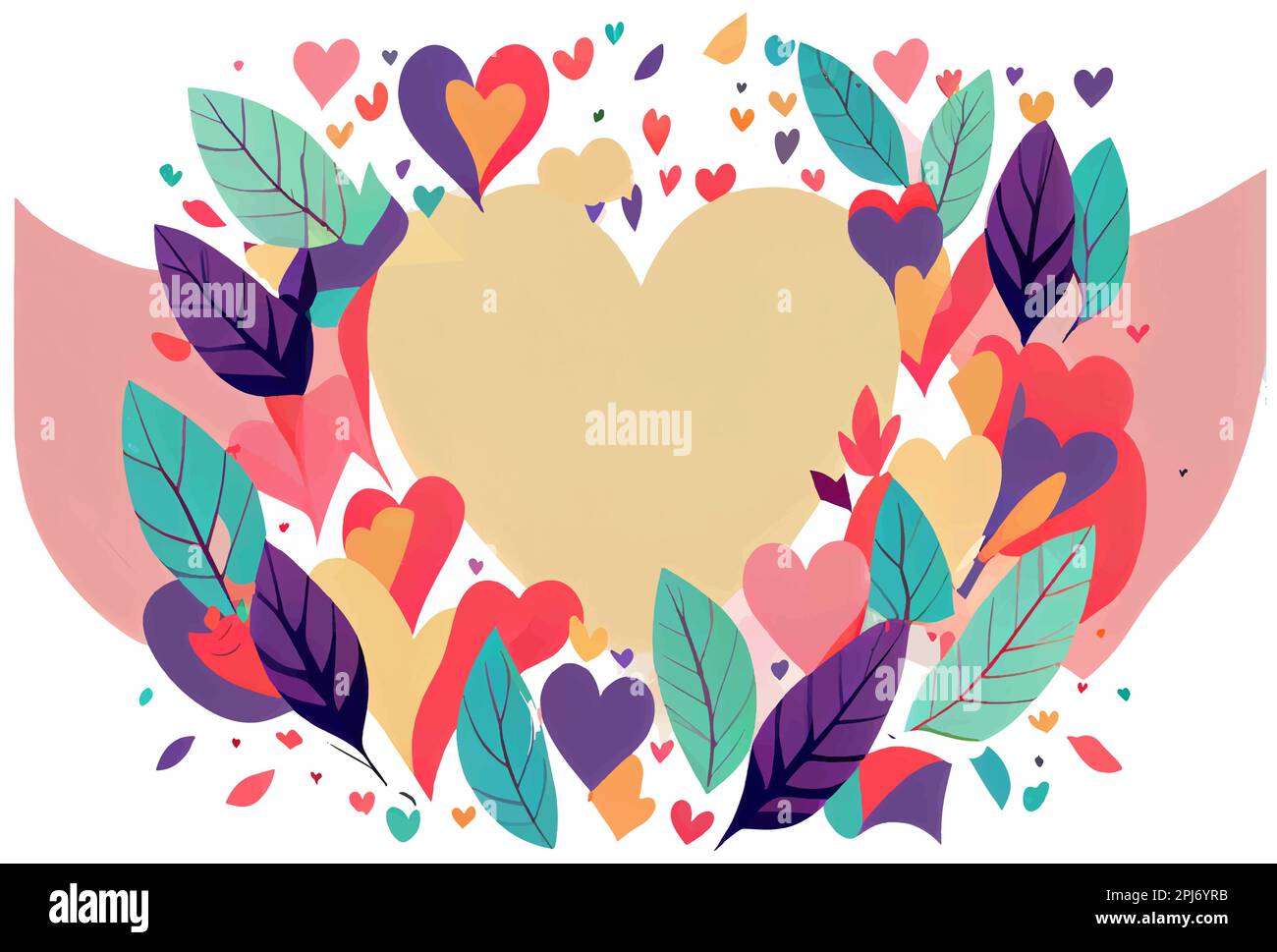 sticker cartoon style heart shape frame isolated on white background ...