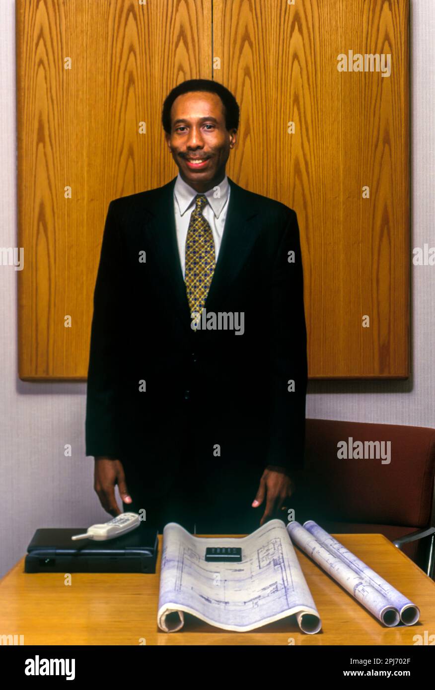 Black office worker 90s hi-res stock photography and images - Alamy