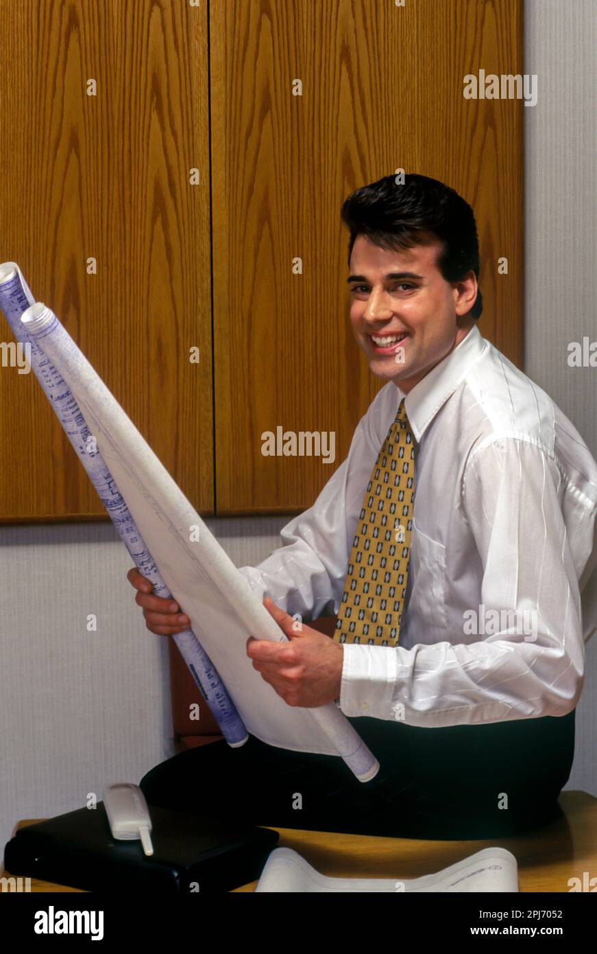 1996 HISTORICAL MALE HISPANIC OFFICE WORKER HOLDING UP CONSTRUCTION ...