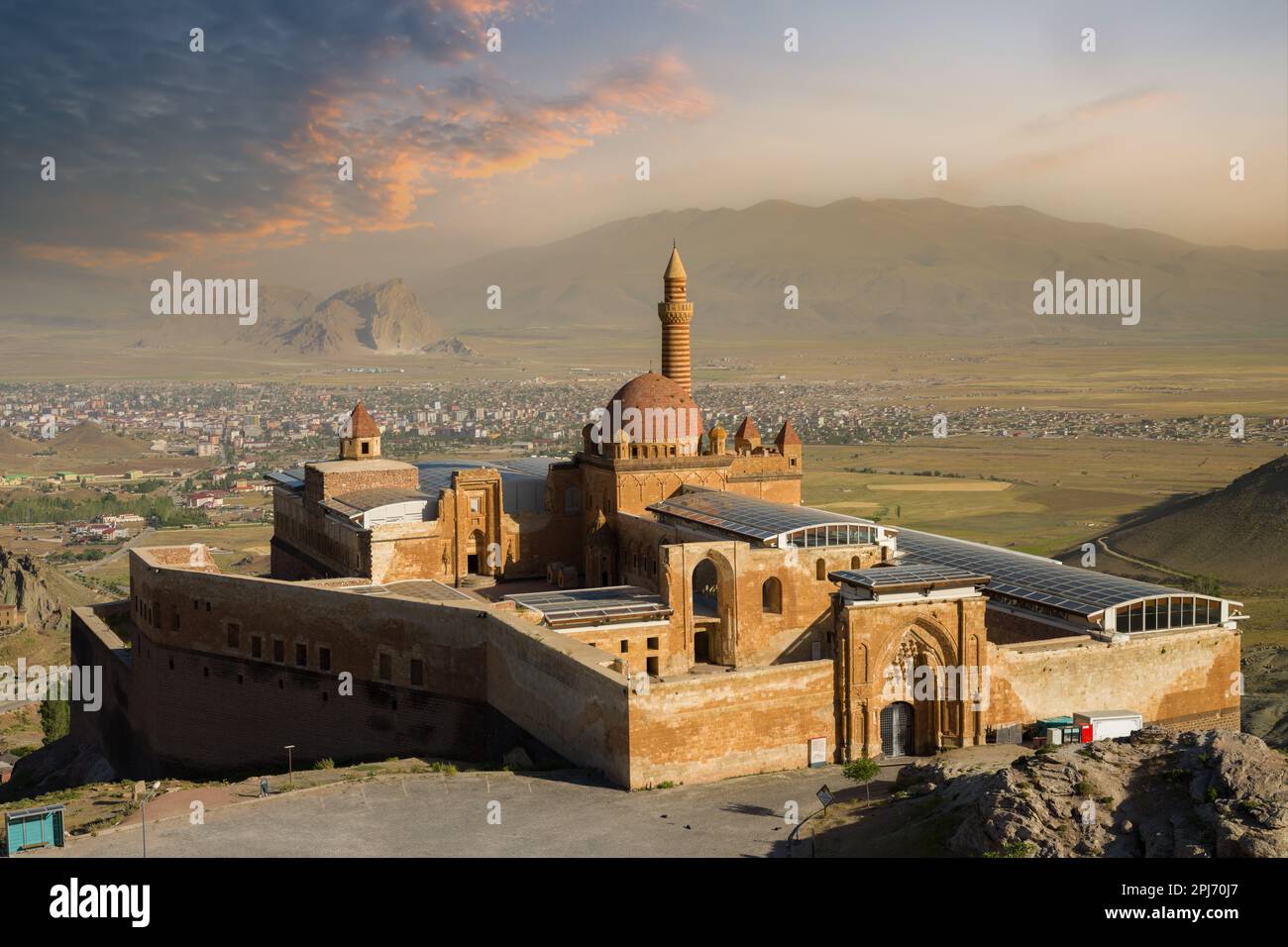 A summer morning at the palace of Ishak Pasha. Turkey's historical and ...
