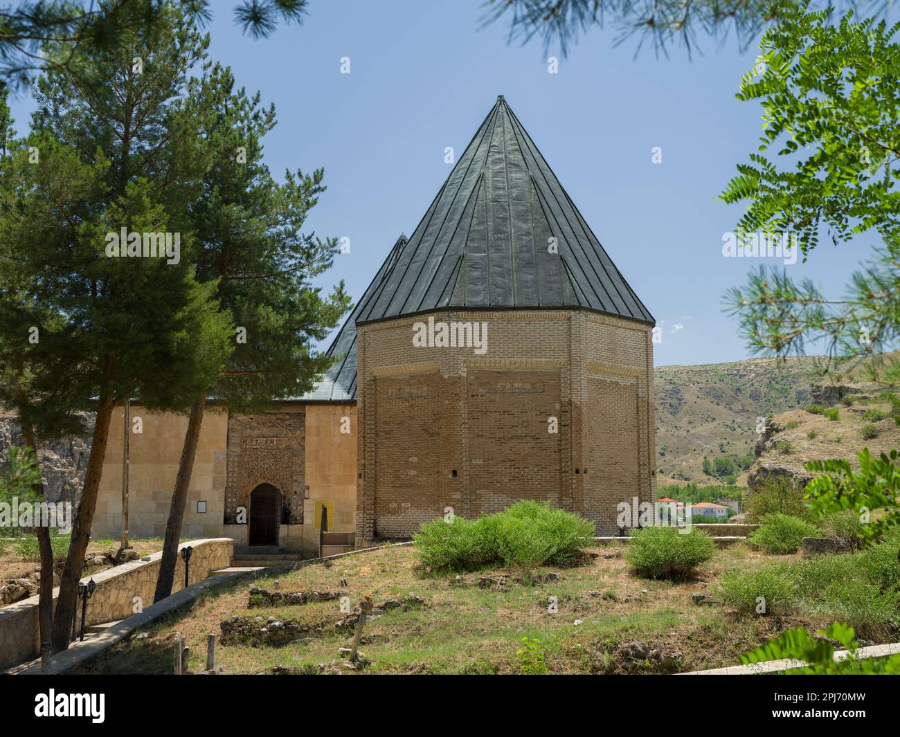 Kemah district, Erzincan, Turkey. June 19,2021. The tomb of the Seljuk ...