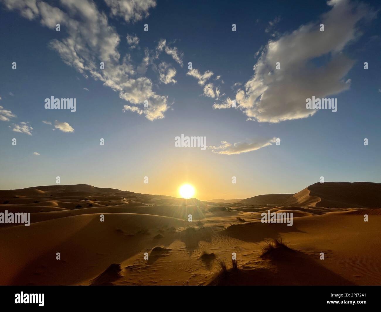 Dunes in the Sahara desert, Merzouga desert, grains of sand forming ...