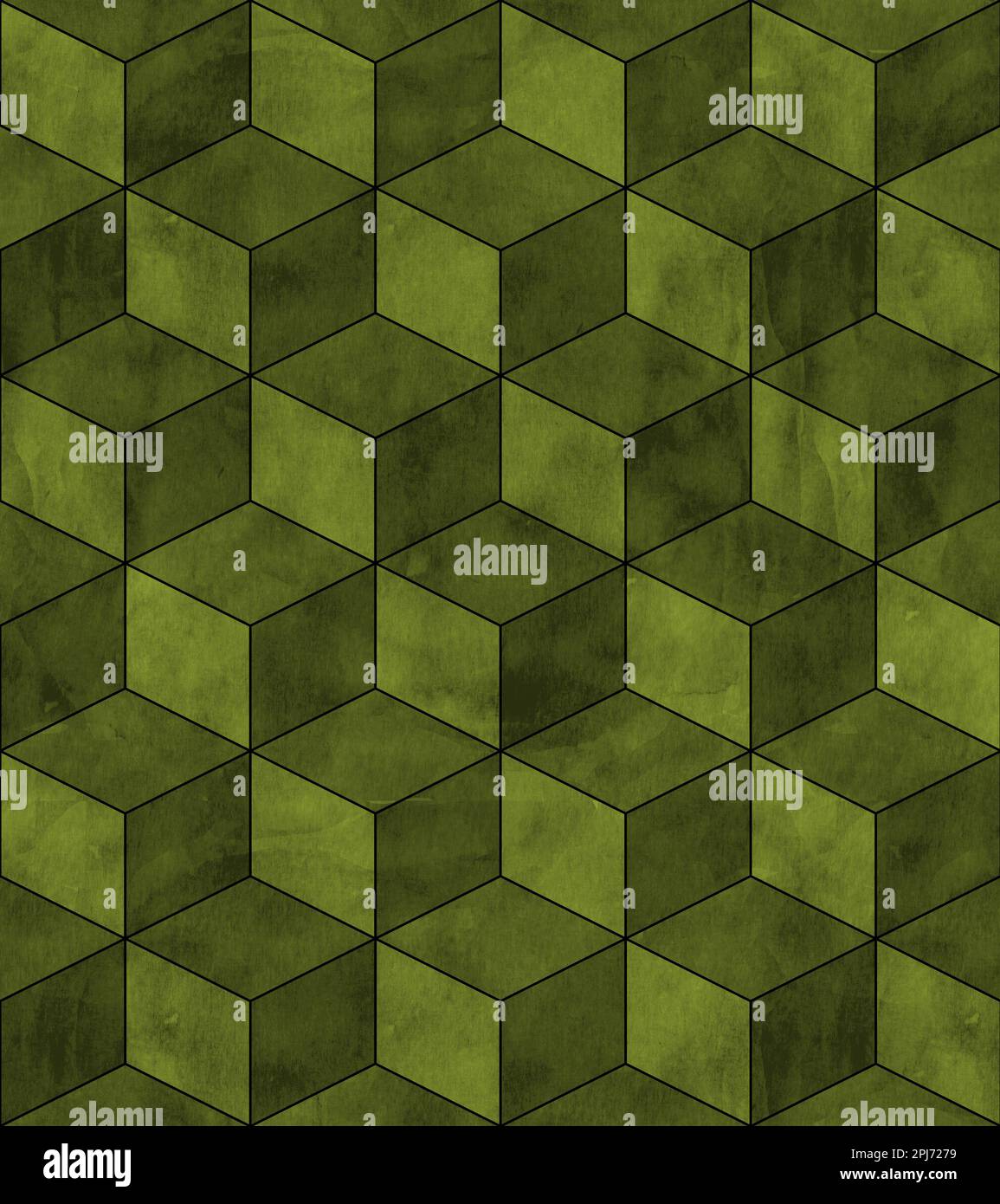 Art deco style cube seamless pattern background. Abstract polygon ...