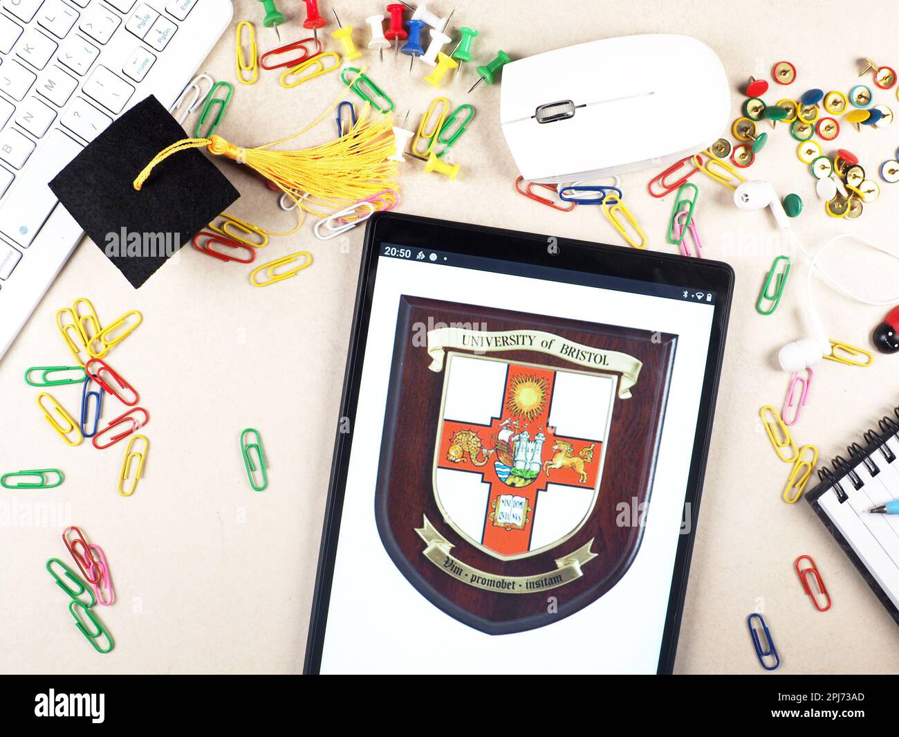 In this photo illustration, University of Bristol logo seen displayed ...