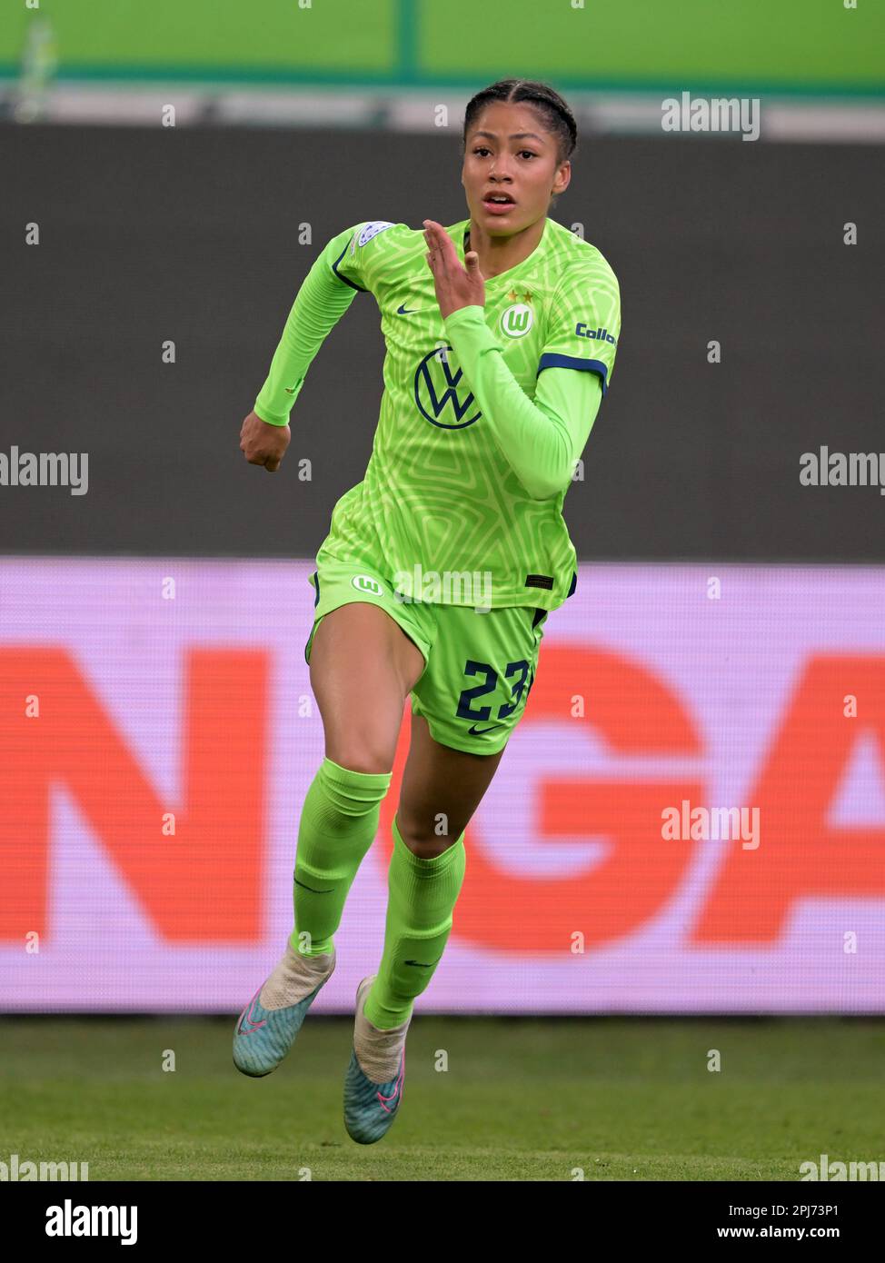 WOLFSBURG - Sveindis Jane Jonsdottir of VFL Wolfsburg women during the ...