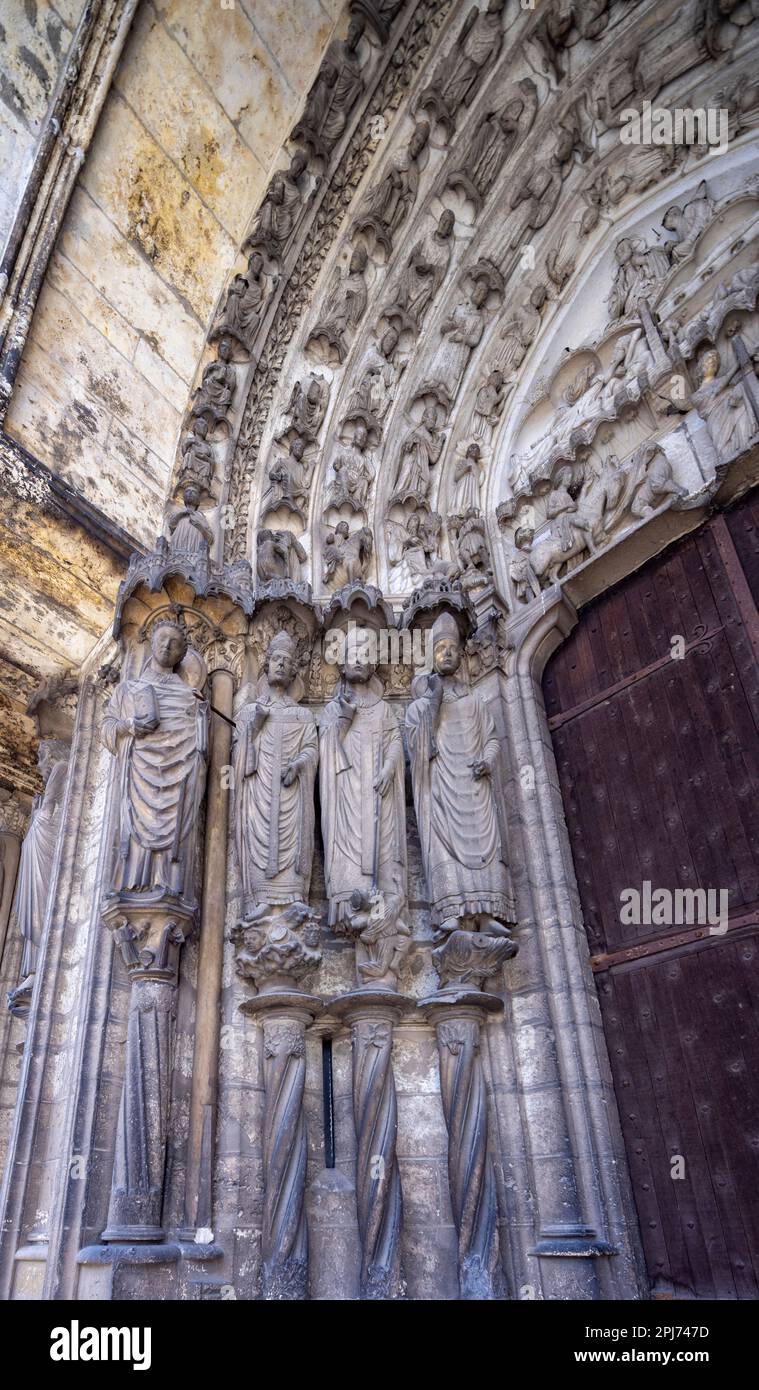 central portal of the south entrance, Chartres cathedral, France Stock ...