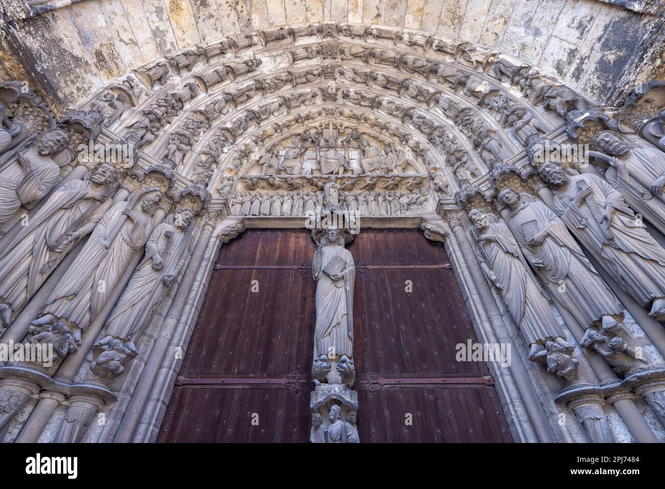 central portal of the south entrance, Chartres cathedral, France Stock ...