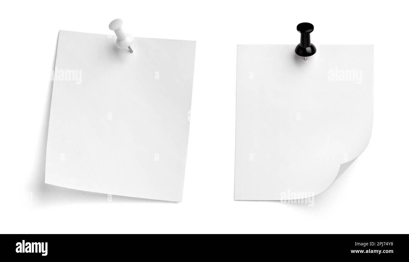 note paper push pin message red white black Stock Photo - Alamy