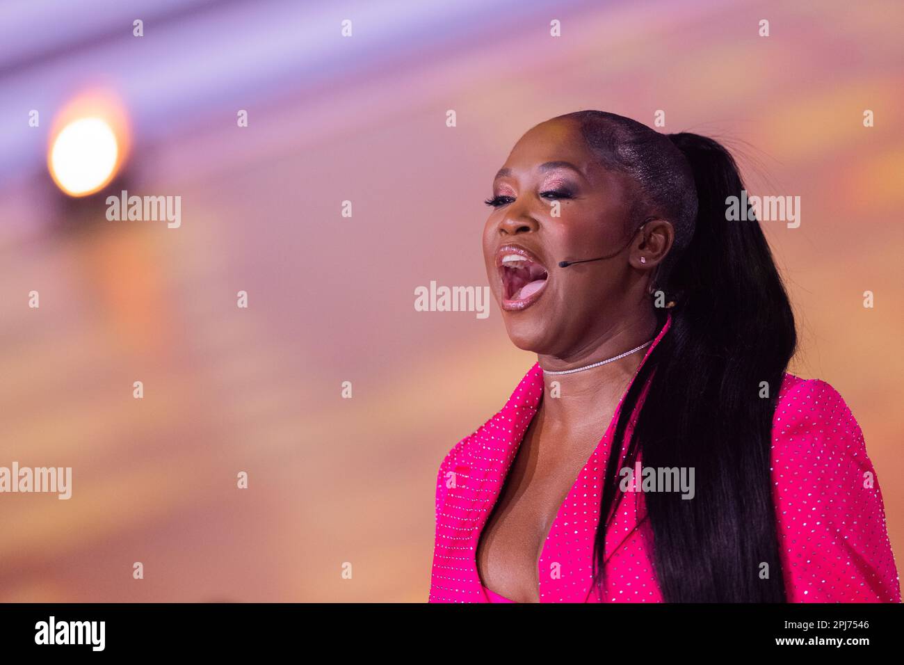 Cologne, Germany. 31st Mar, 2023. Jury member Motsi Mabuse stands in ...