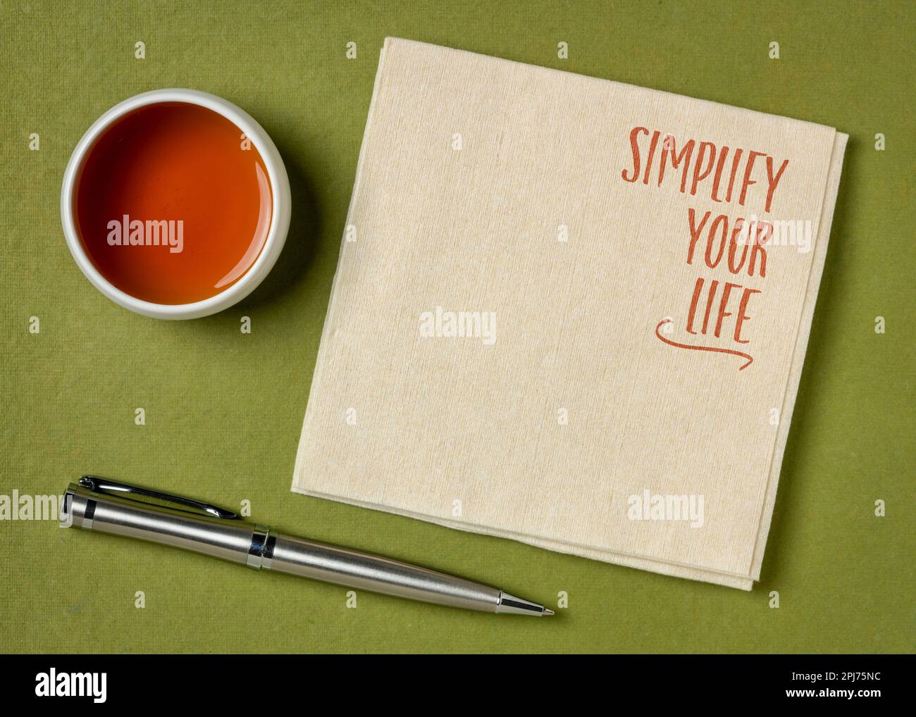 simplify your life - inspirational note on a napkin, personal ...
