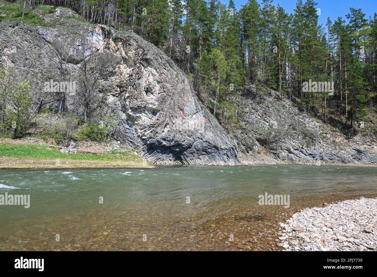 Landscape Nature Park "Zilim". Rocks along the banks of the Zilim River ...