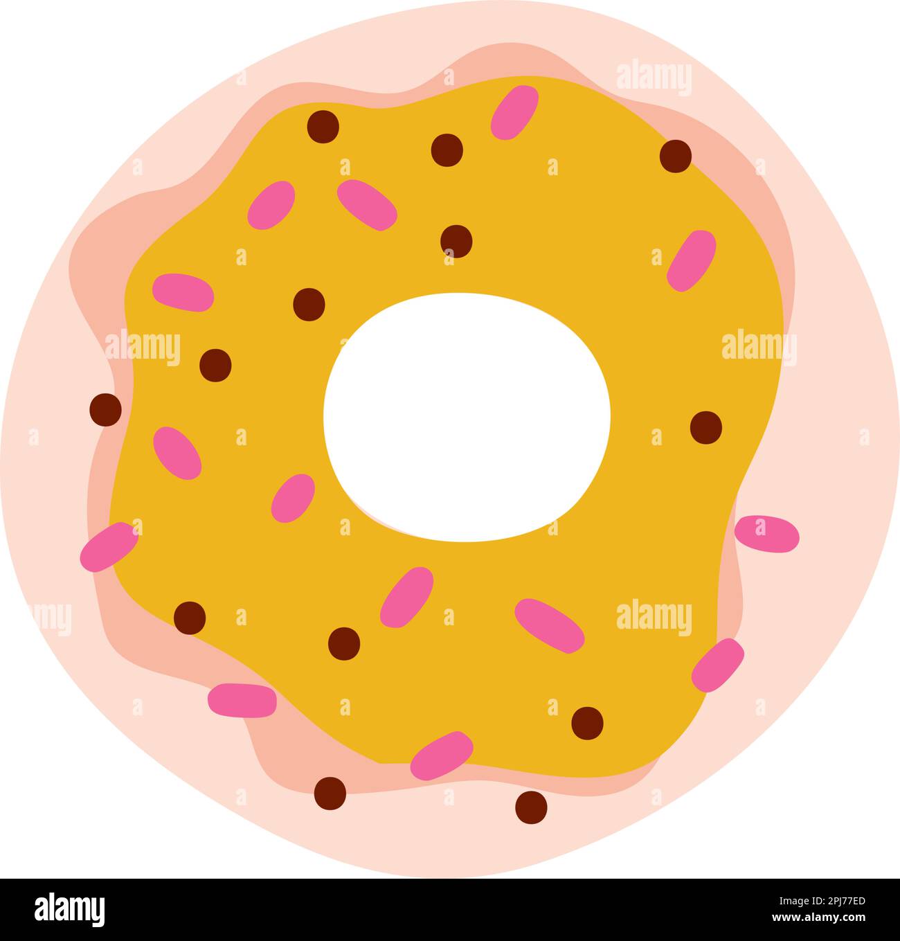 Circle donut simple isolated cute cartoon dessert vector illustration ...