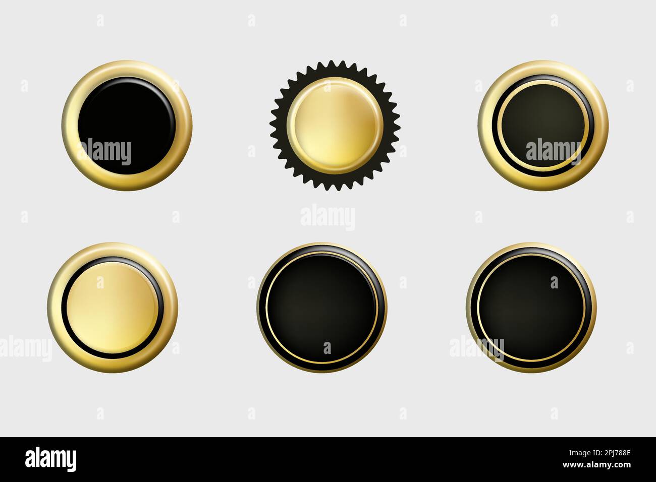 3d badge stamp sign set, realistic metal badge tag stamp collection ...