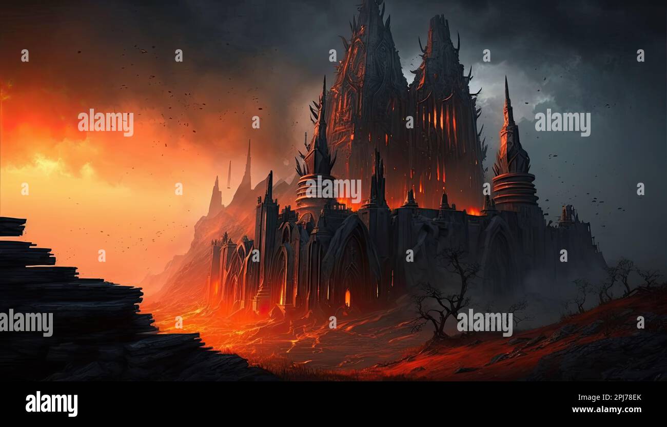 Fantasy Fire Castle