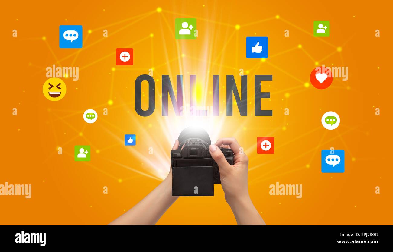 Using camera to capture social media content Stock Photo - Alamy