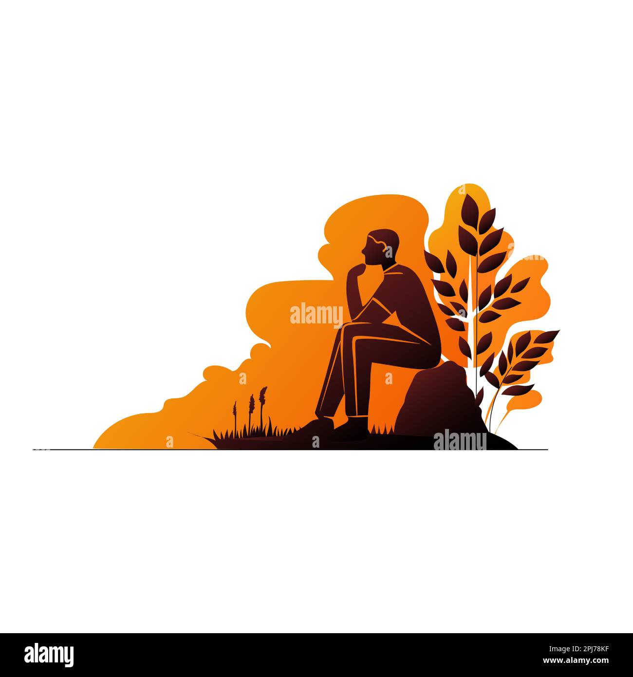 vector illustration of a man. the person is sitting Stock Vector Image ...