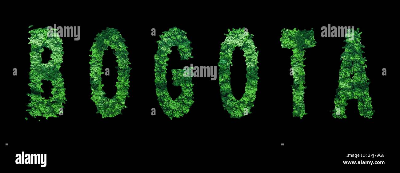 Bogota lettering, Bogota Forest Ecology Concept on Black,, Clipping ...