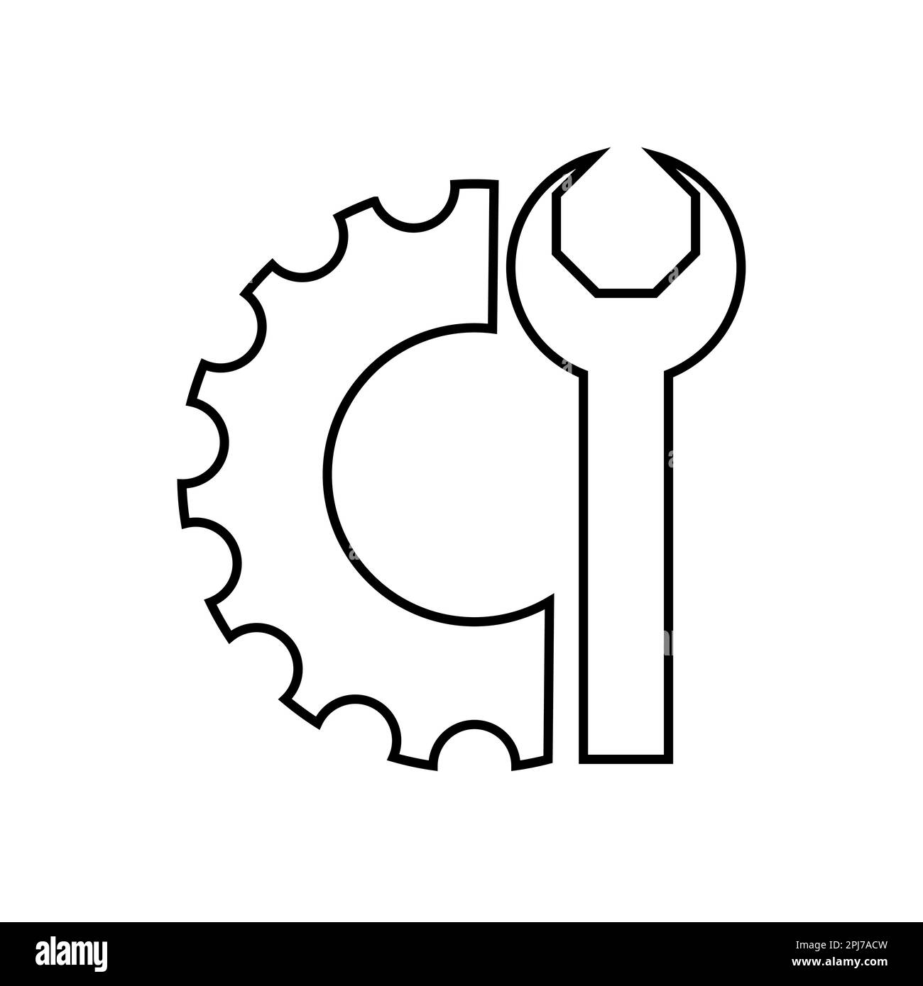 Spanner and Gear flat icon. 1st May Worker s Day. Vector Stock Vector ...