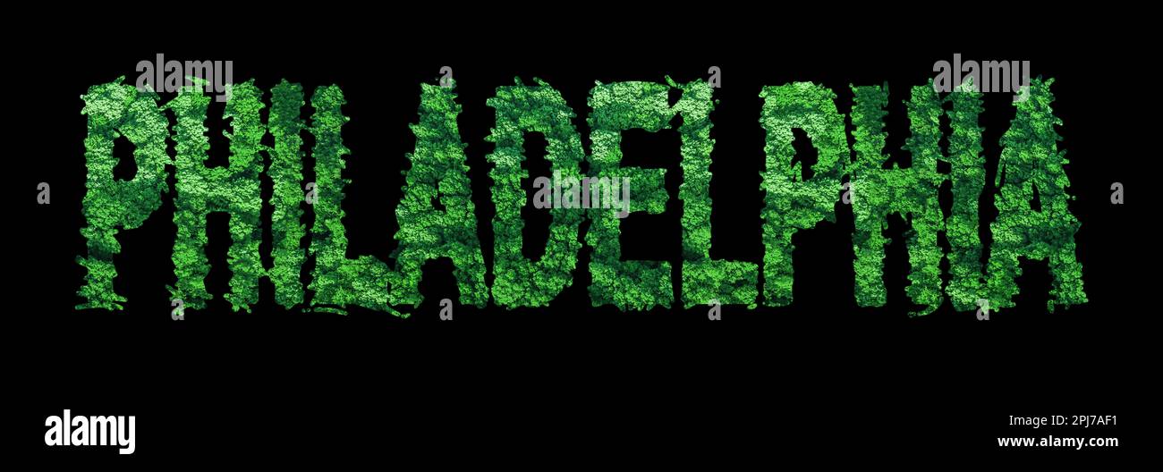 Philadelphia lettering, Philadelphia Forest Ecology Concept on Black ...