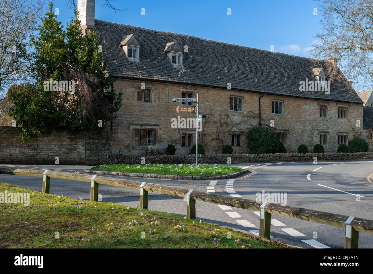 Medieval built cottage in Lower Slaughter in Cotswolds England Stock ...