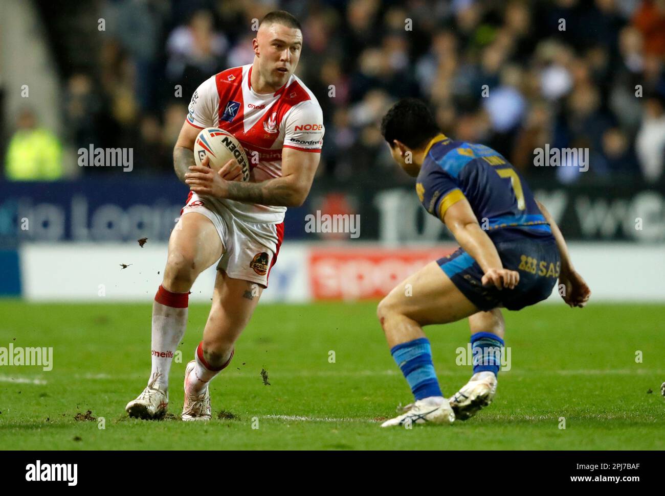 St. Helens’ Louie McCarthy-Scarsbrook in action during the Betfred ...
