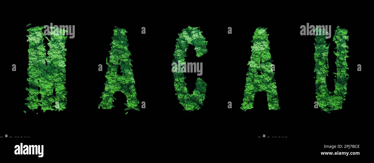 Macau lettering, Macau Forest Ecology Concept on Black, Clipping Path ...