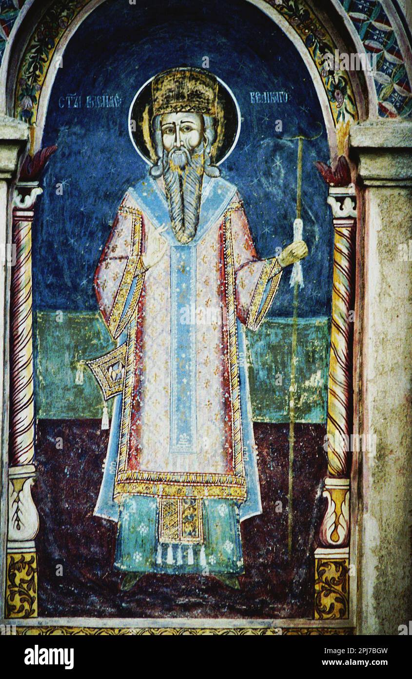 Rasinari, Sibiu County, Romania, approx. 1999. Fresco on the outside of ...