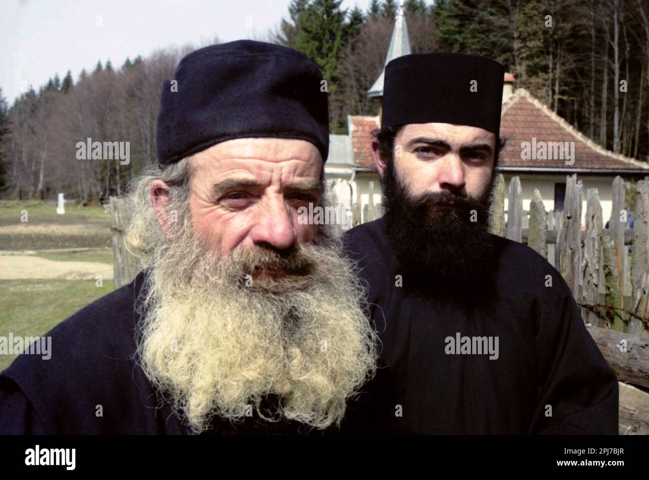 Brasov County, Romania, 2002. Portrait of Iosif Toma, abbot of the ...