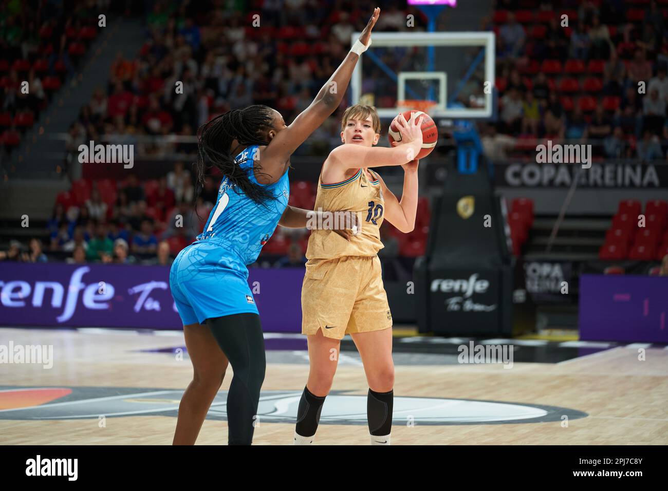 Michaela Onyenwere of Perfumerias Avenida (L) and Kristina Rakovic of ...